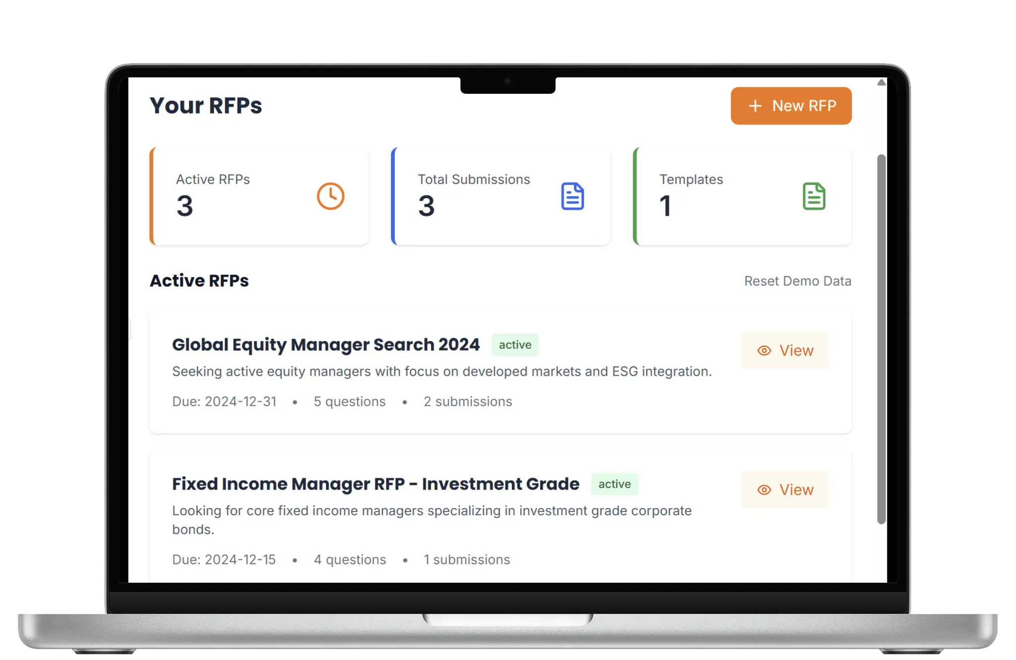 The RFP Platform | Modern RFx Platform for Institutional Investors